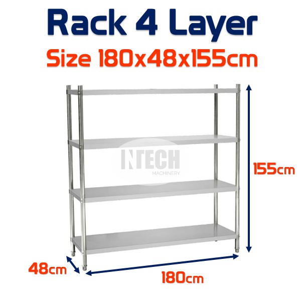 STAINLESS STEEL RACK 4 TIER / 4 LAYER RACK (SOLID) | Shopee Malaysia