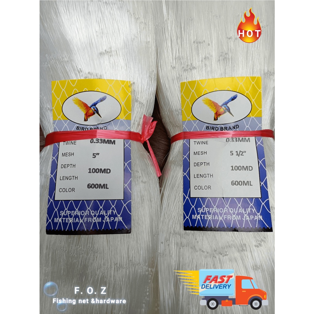 Jaring Ikan 0.33mm x 5" & 5-1/2" x 100MD Pukat Tangsi Pukat Ikan Bawal | Isi kosong | Mata ...