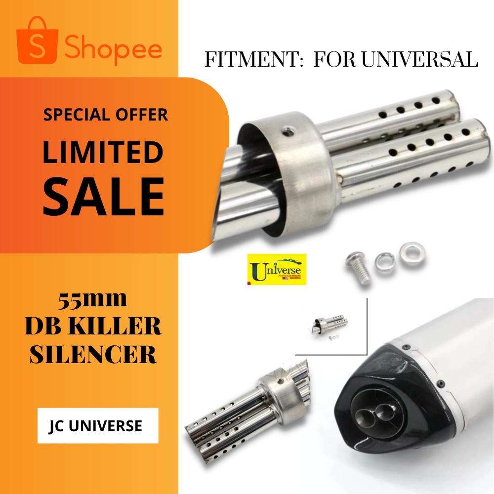 55mm Motorcycle PIPE DB Killer Silencer Noise Sound Eliminator Exhaust ...