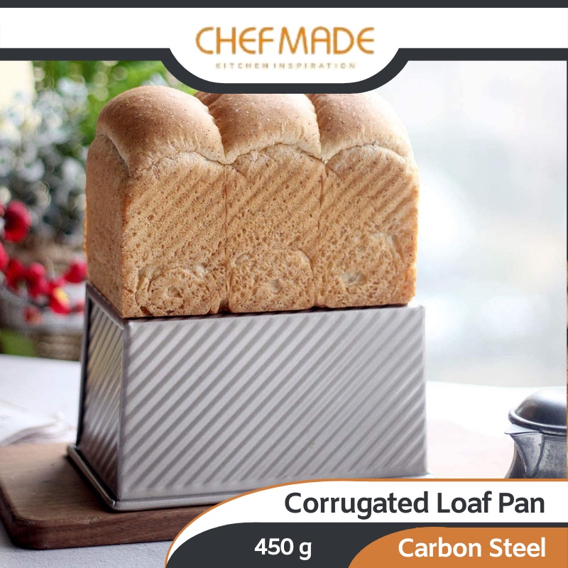 Chefmade 450g Non-Stick Corrugated Loaf Pan with Cover - WK 9054C ...