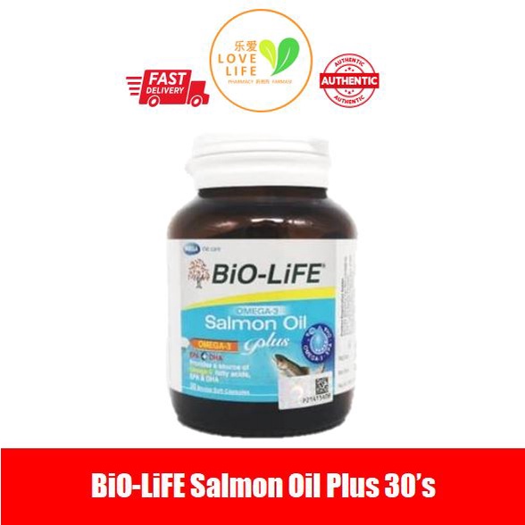 BiO-LiFE Salmon Fish Oil Plus Omega-3 30 Bovine Soft Capsules 30's ...