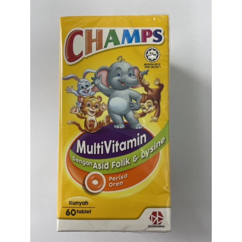 CHAMPS MULTIVITAMIN WITH LYSINE (ORANGE FLAVOUR) | Shopee Malaysia