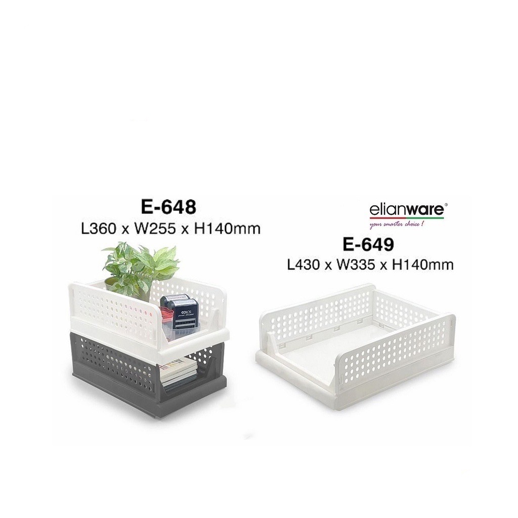 1pcs Elianware E-648/E-649 Stackable Shelf Organizer Storage Basket ...