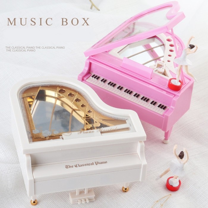 Romantic Piano Music Clockwork Musical Box Gift Mainan Muzik piano ...