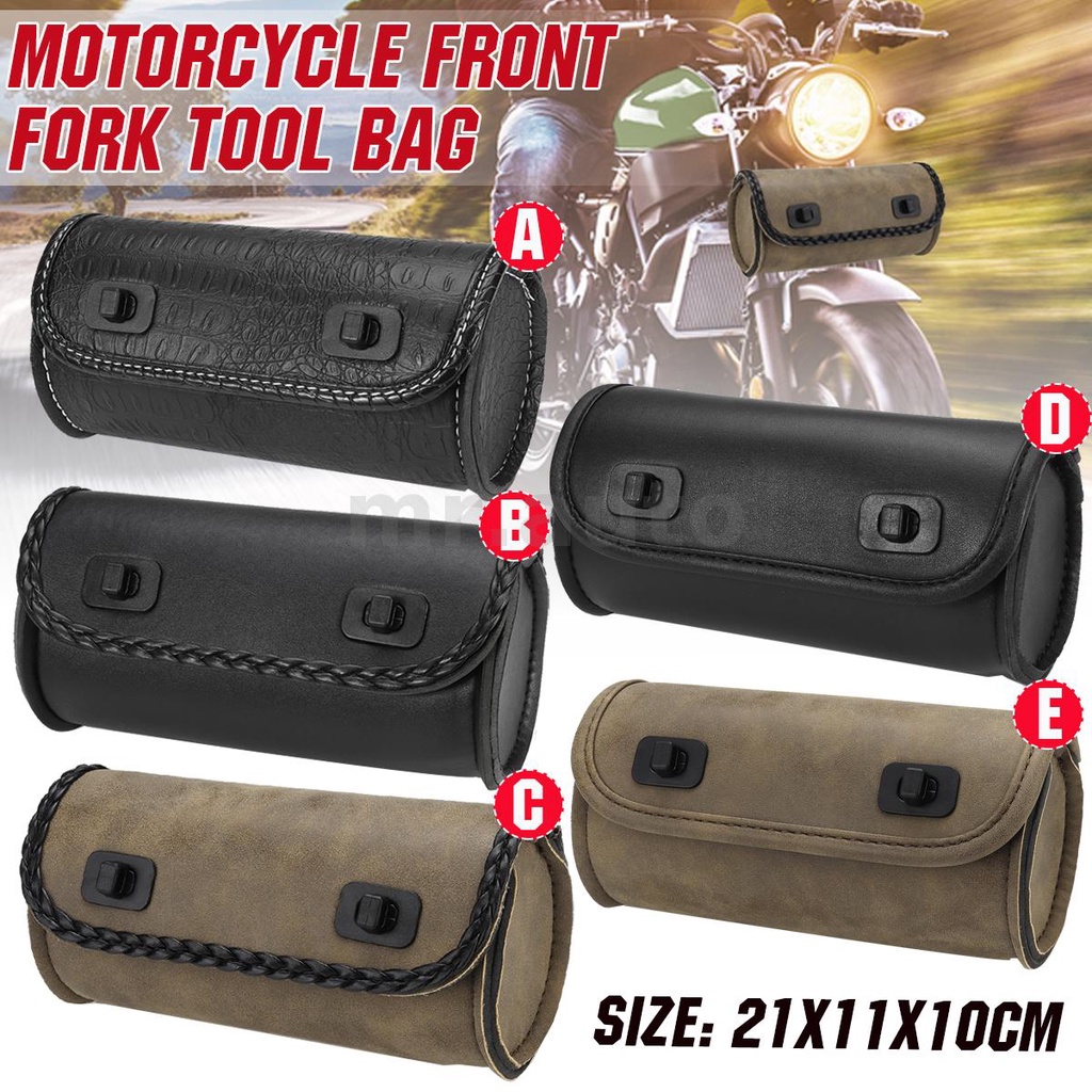 Universal Motorcycle Bike Front Fork Tool Storage Bag Luggage Saddlebag ...