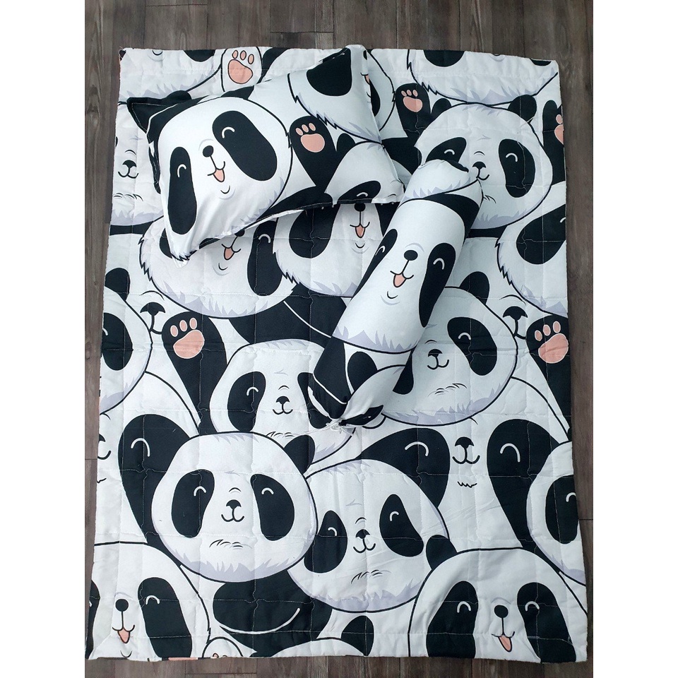 Complete Set of Baby Bedding and Pillows 5 Piece Panda pattern ...
