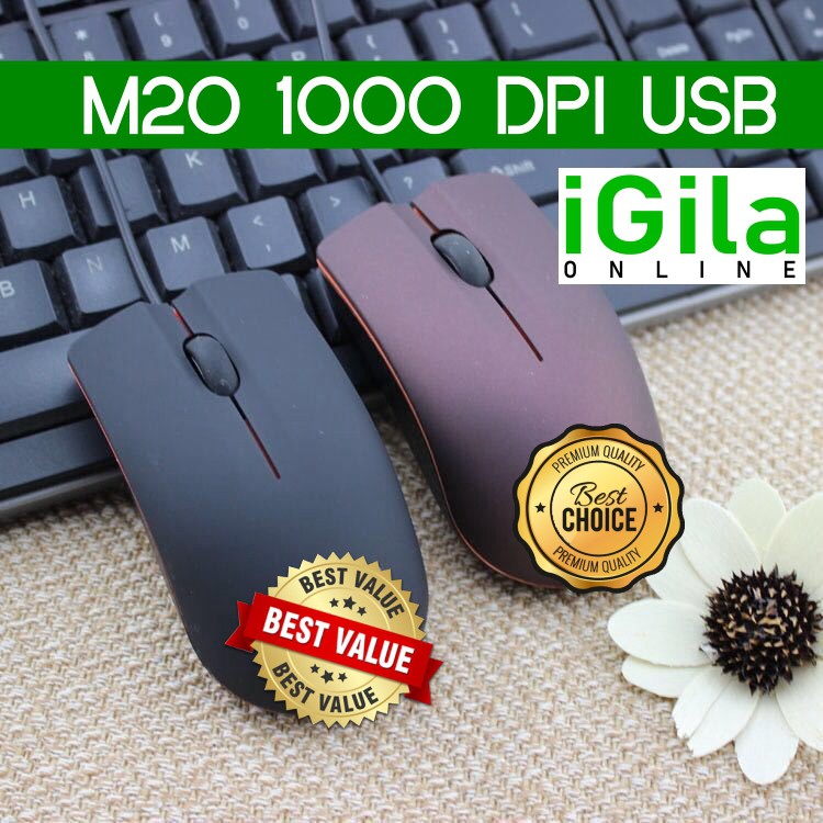 LENOVO M20 BLACK COLOR USB 1000 DPI Wired Mini Optical Mouse. LIKE B100 ...