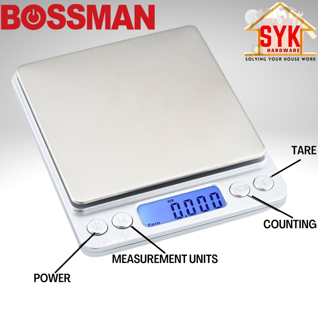 SYK BOSSMAN Suprior Mini Digital Platform Scale Kitchen Weighing Scale ...