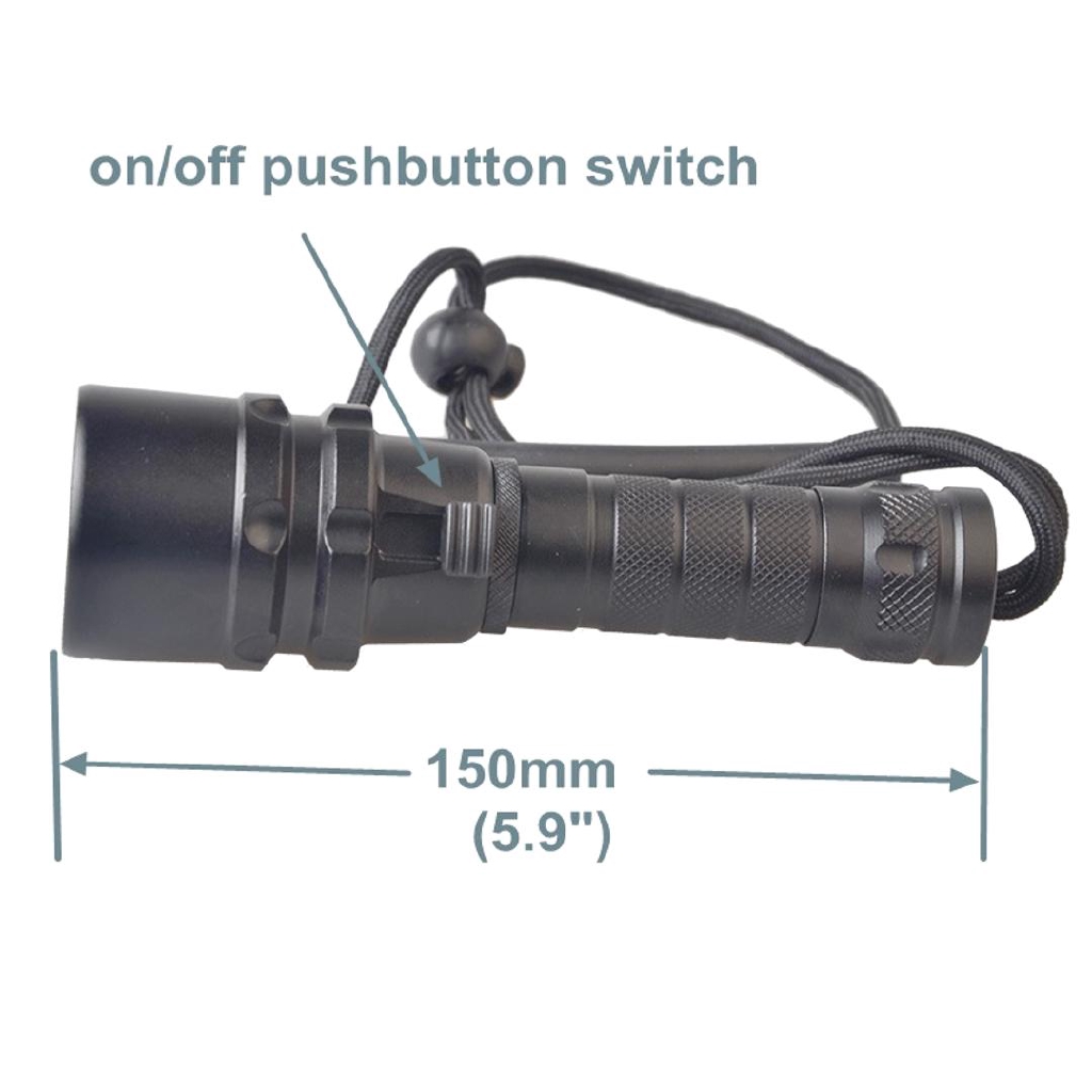 Scuba Diving Flashlight Dive Torch 1200Lumen IPX8 Waterproof Underwater ...