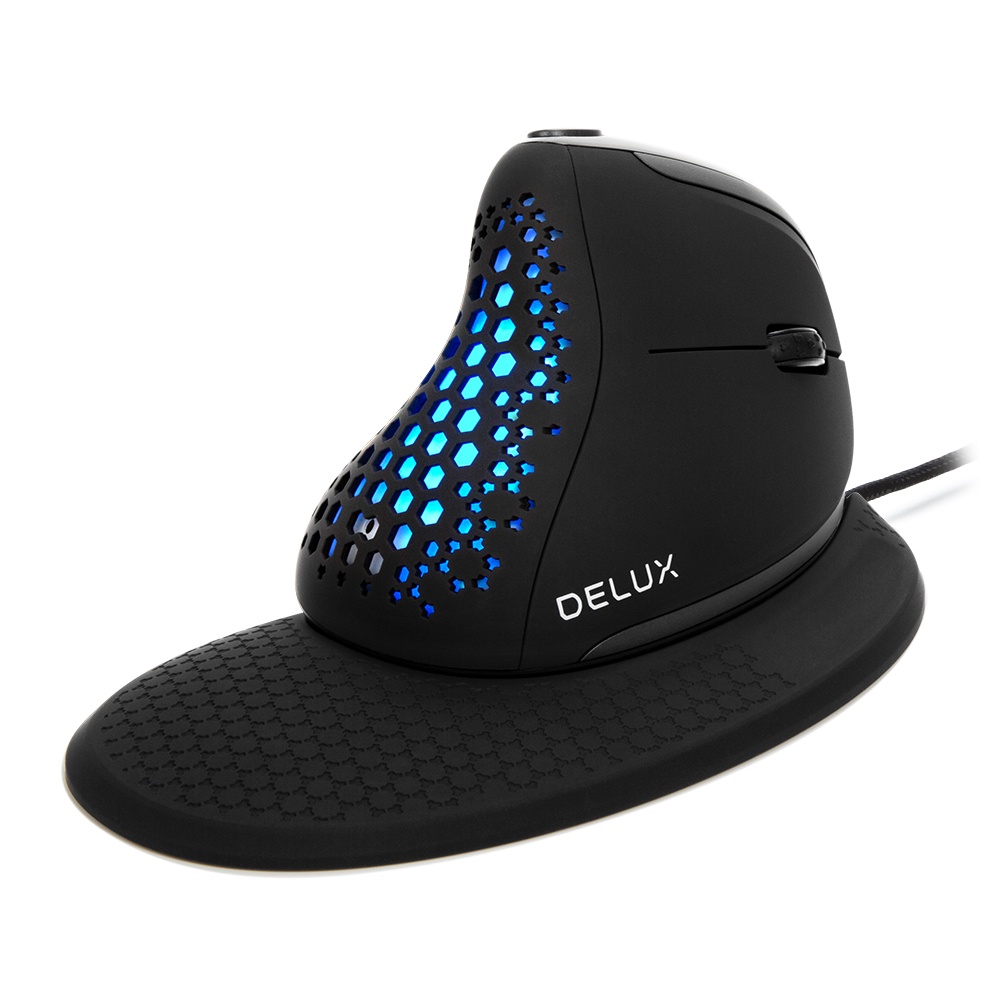 Delux M618XSU Seeker RGB Ergonomic Vertical Mouse Wired Mice Trackball ...