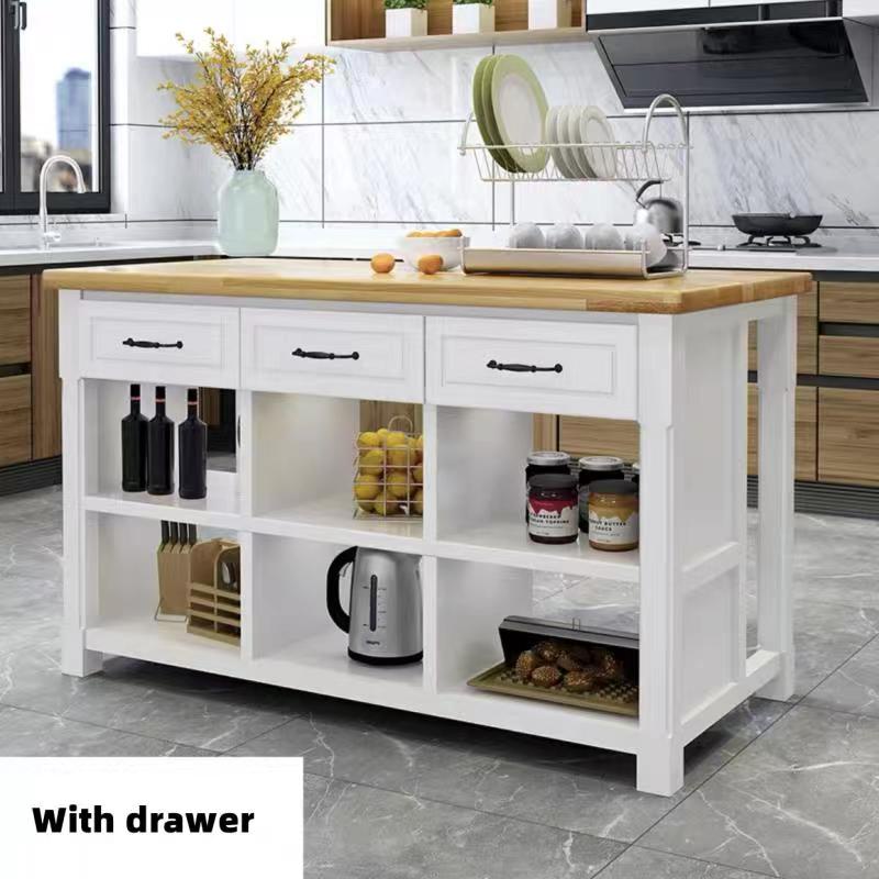 Kitchen island table, cooking table, solid wood console, baking table ...