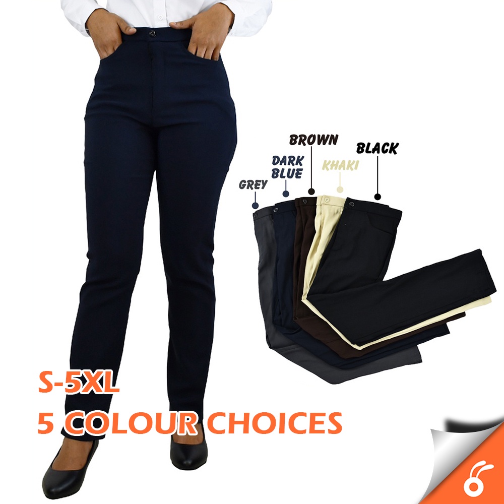 0283 DORI Women Straight Cut Slack Pants Urban Design Seluar Kerja ...