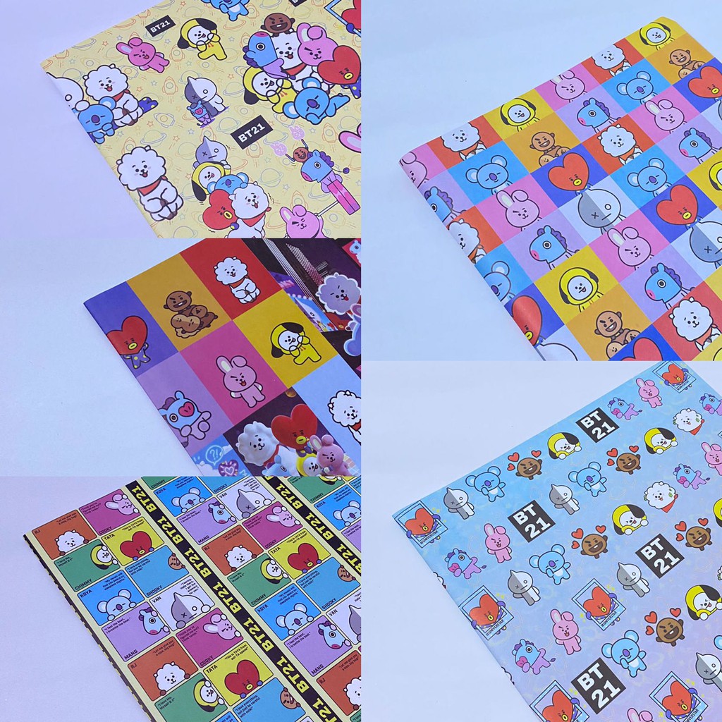 DOF VL BTS BT21 BTS MILD BT BOX BT YELLOW GIFT PAPER 1 SHEET | Shopee ...