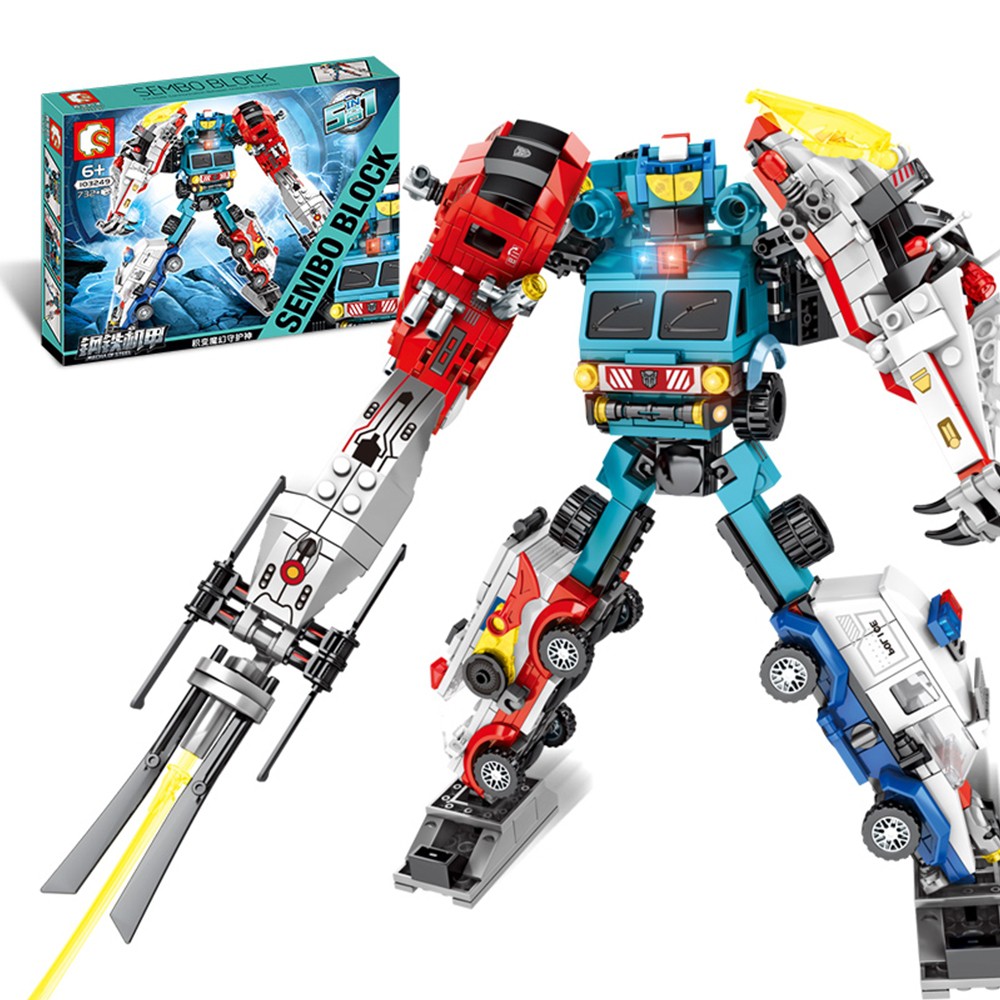 Sembo Block Mecha of Steel 103249 Robot Transform Vehicle Police ...
