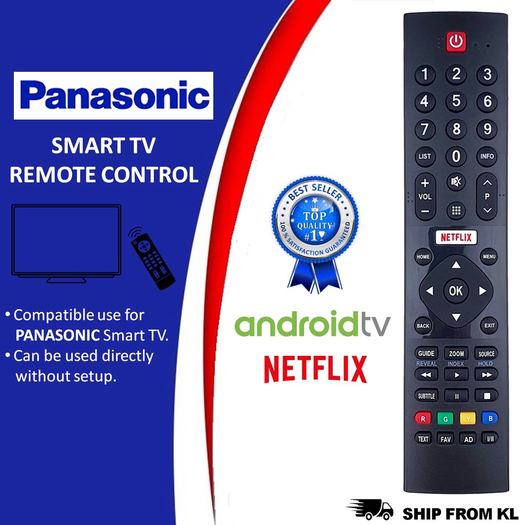 [ PANASONIC ] Compatible for Pana-sonic Smart TV Remote Control Netflix (D10) | Shopee Malaysia