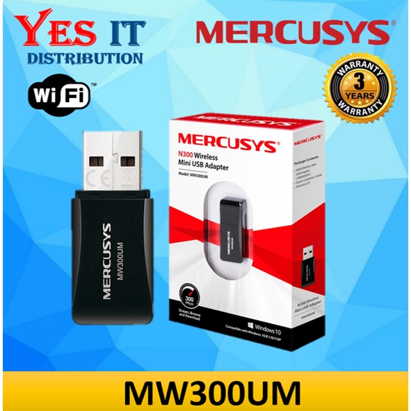 Mercusys MW300UM N300 Mini USB Wireless WiFi Adapter w Hotspot Function ...