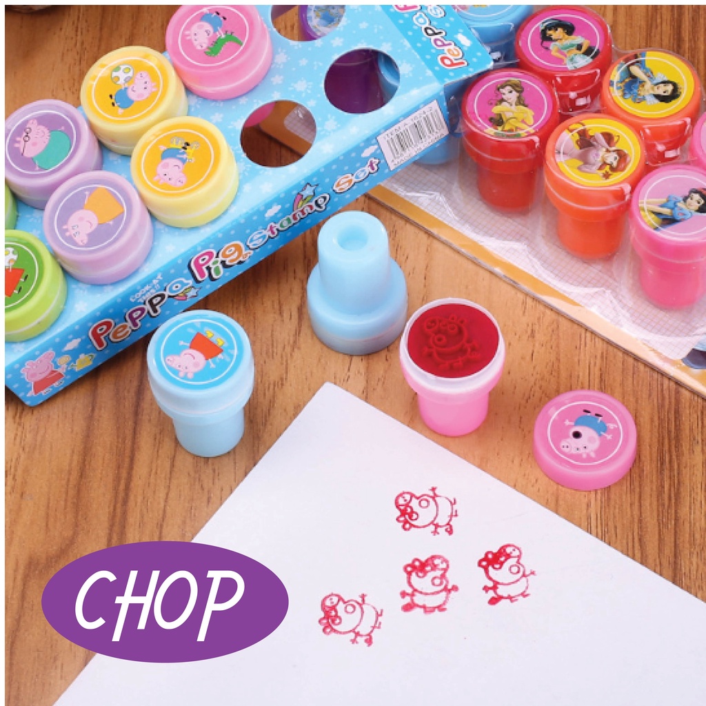 COP 10 in1set Cute Cartoon Ink Stamps Cop Stationery Kids Gift | Shopee ...