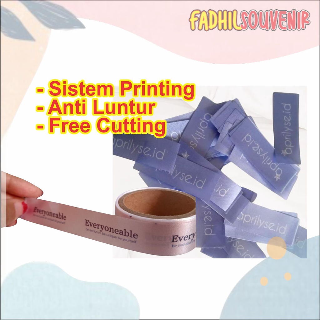 Satin PRINTING RIBBON LABEL Hijab LABEL | Anti FADE | Free Design ...