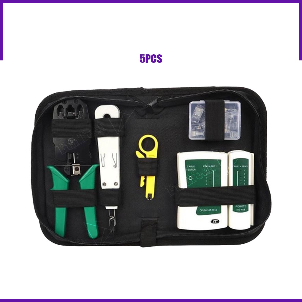FunTech Network Cable Tester Tool Screwdriver Wire Stripper RJ45 ...