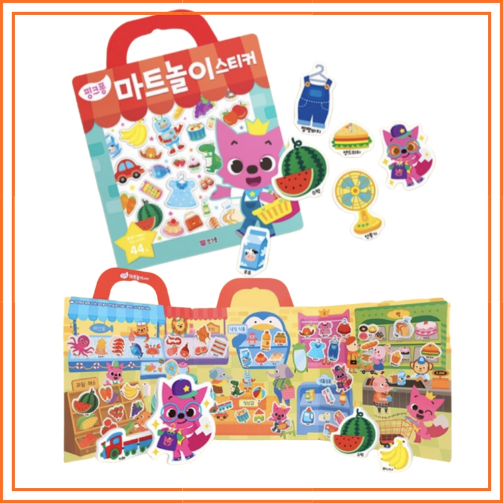 PINGFONG Sticker Bag sticker book Pinkfong babyshark bag sticker Role ...