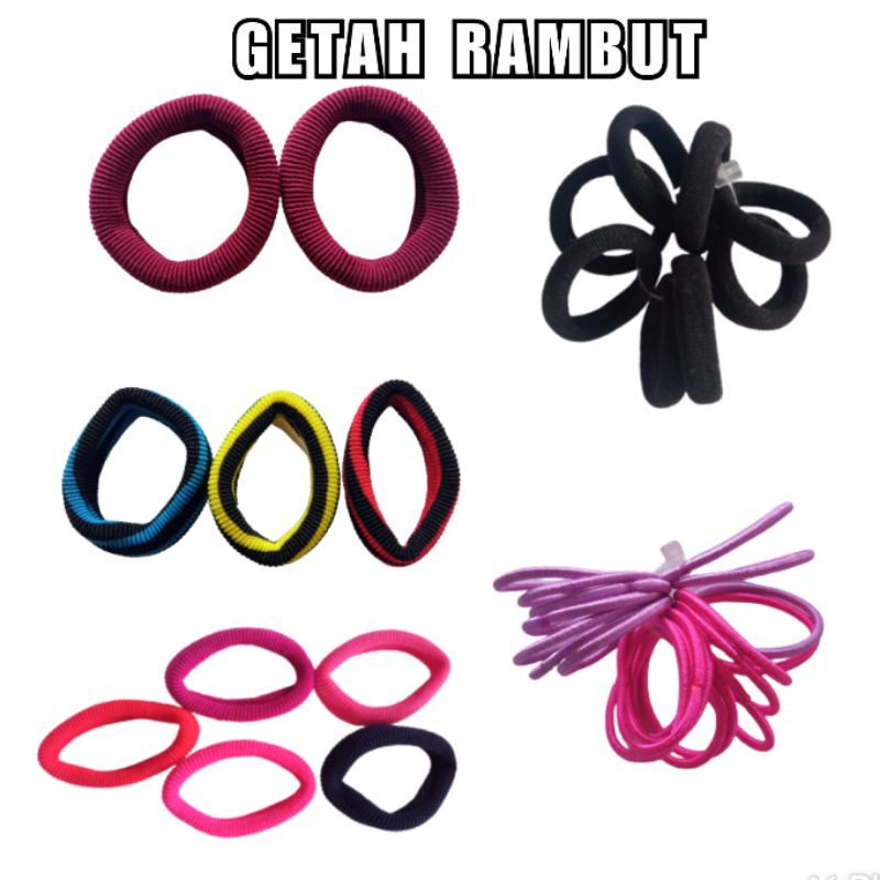 CENDANA Getah Rambut Warna-Warni | Getah Rambut Kain | 5 Pilihan Saiz | Warna Random | Harga ...
