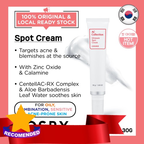 COSRX AC Collection Ultimate Spot Cream 30g Red Spot Breakout Acne ...