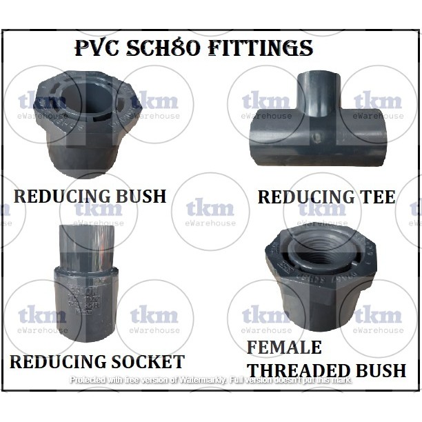 Pvc Sch80 Pipe And Fittings Reducing Bush Tee Socket Female Threaded Bush Sch80 Shopee Malaysia