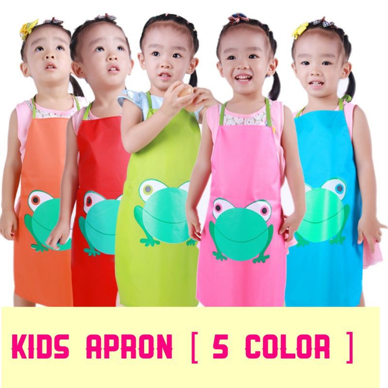 Kids Apron (FROG) Cartoon Kids, Apron Kanak-kanak, Apron Budak Ready ...