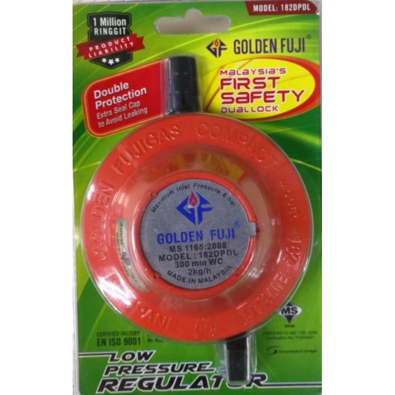 GOLDEN FUJI Double Protection Dual Lock Low Pressure Gas Regulator ...