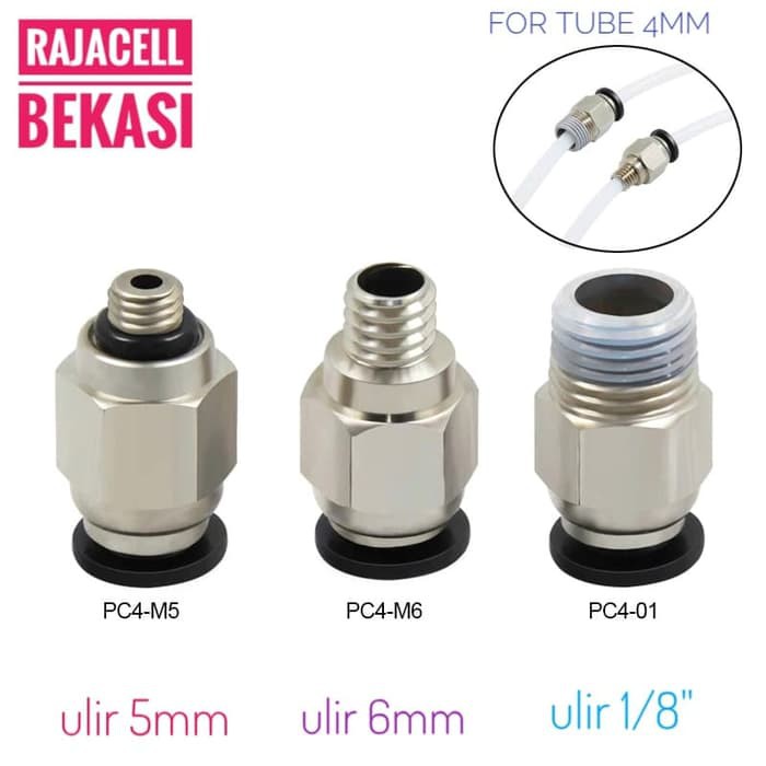 Pc4-m5 PC4-M6 PC4-01 Pneumatic Connector Push Fitting Bowden Extruder ...