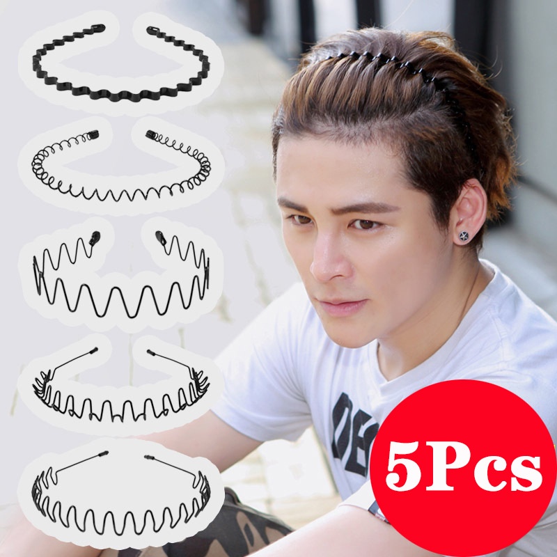[M'sia Stock] (5Pcs/Set) Man Women Black Metal Spiral Wave Spring ...