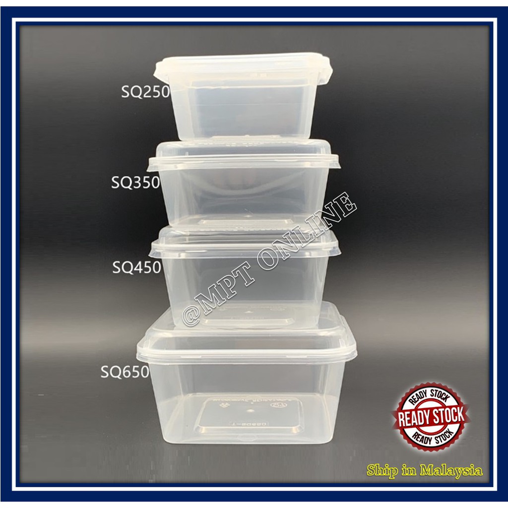 SQ250/ SQ350/ SQ450/ SQ650 Square Plastic Food Container with Lids ...