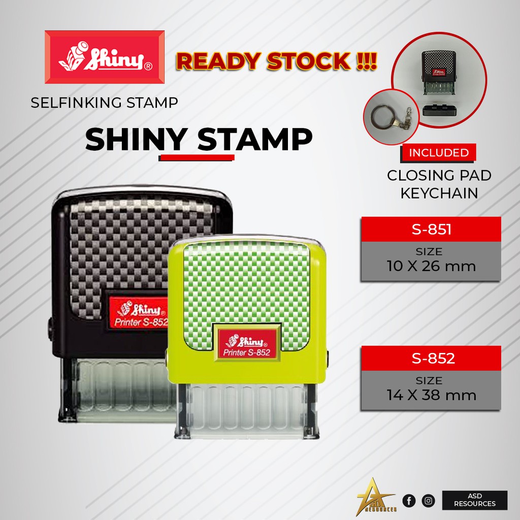 ( READY STOCK) SHINY Selfink Stamp S-851 | S-852 (INCLUDED INK PAD | KEYCHAIN) | Shopee Malaysia