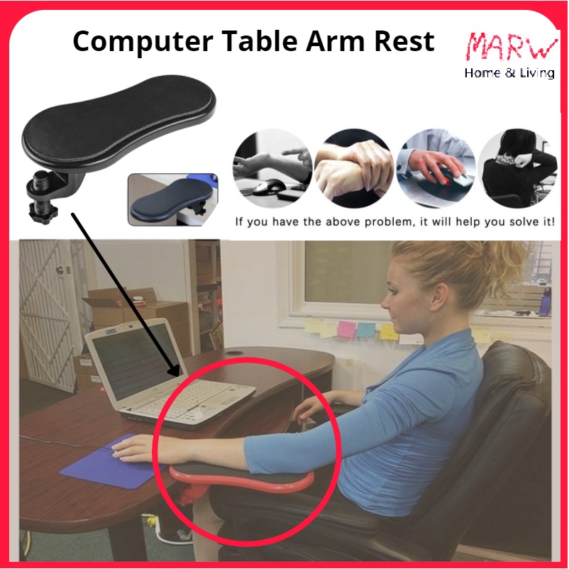 Computer Table Shoulder Arm Support Adjustable Removable Bracket Hand ...