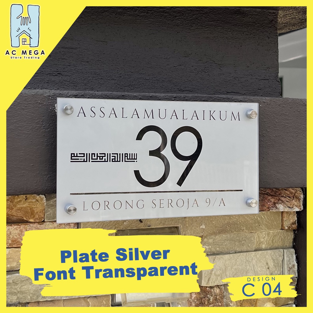 SILVER EDITION - House Number Exclusive | Number Rumah | sign plate ...