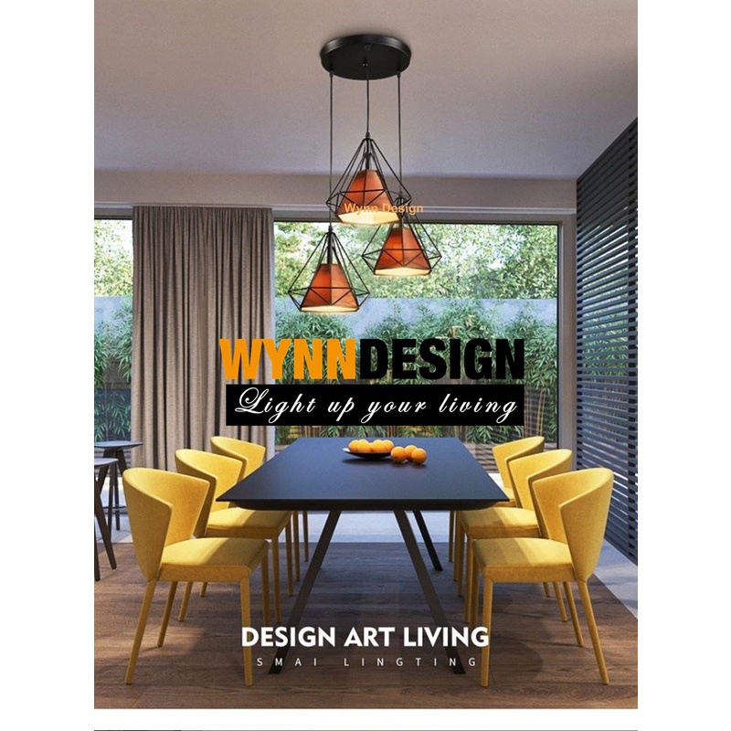 Wynn Design [3 in 1 Round Based] Diamond Hanging Light Ceiling Light ...