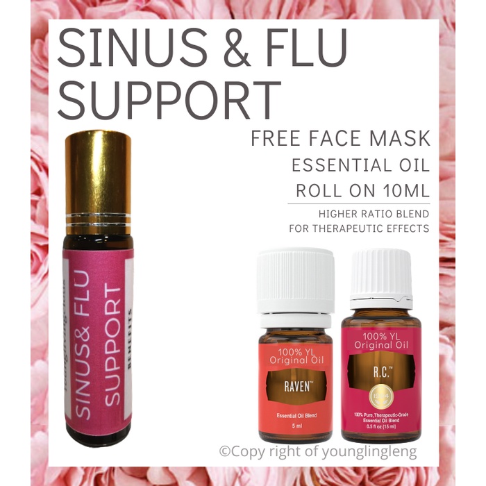 Sinus & Flu Essential Oil Roll ON/Resdung/ Selsema / Sinus Relief/ Flu ...