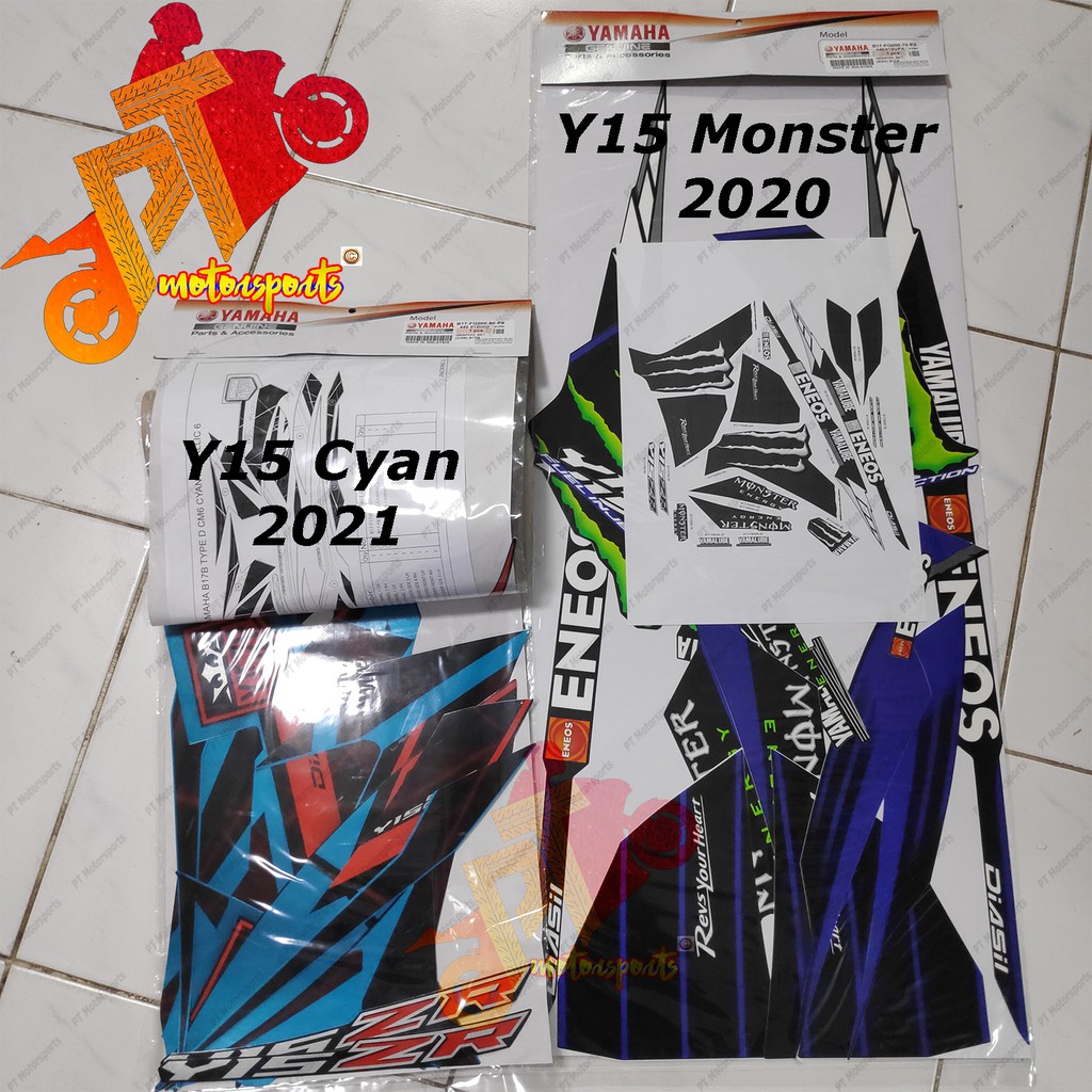 Yamaha Y15ZR Y15 V1 V2 Monster 2020 Cyan 2021 Y15 monster Sticker ...