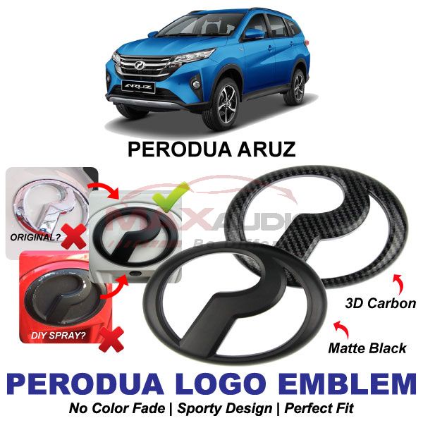 Car Emblem PERODUA ARUZ Logo Lambang Hitam Depan Belakang Sticker ...