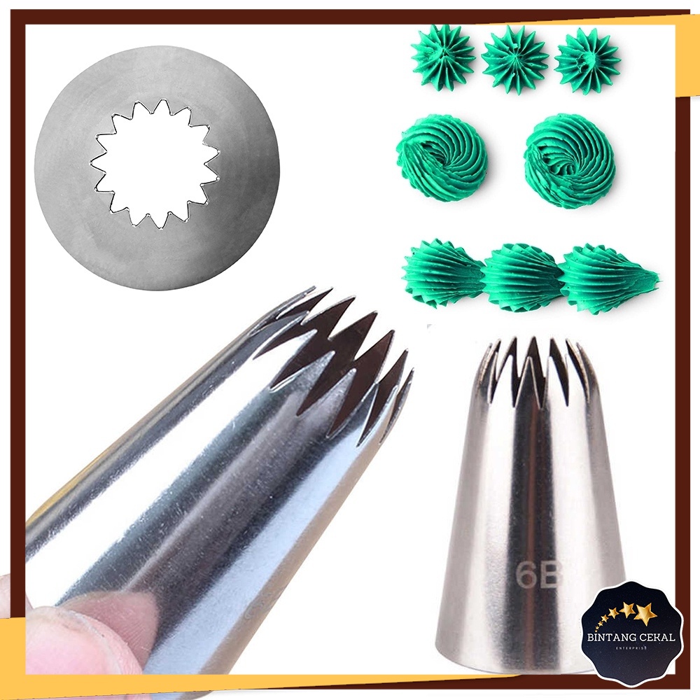 6B Nozzle Professional Piping Icing Cupcake Pastry Kitchen Accessories ...