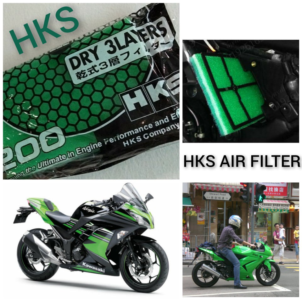 HKS 3 Layer Super Flow Sponge Span Air Filter Kawasaki NINJA 250 Z250 ...