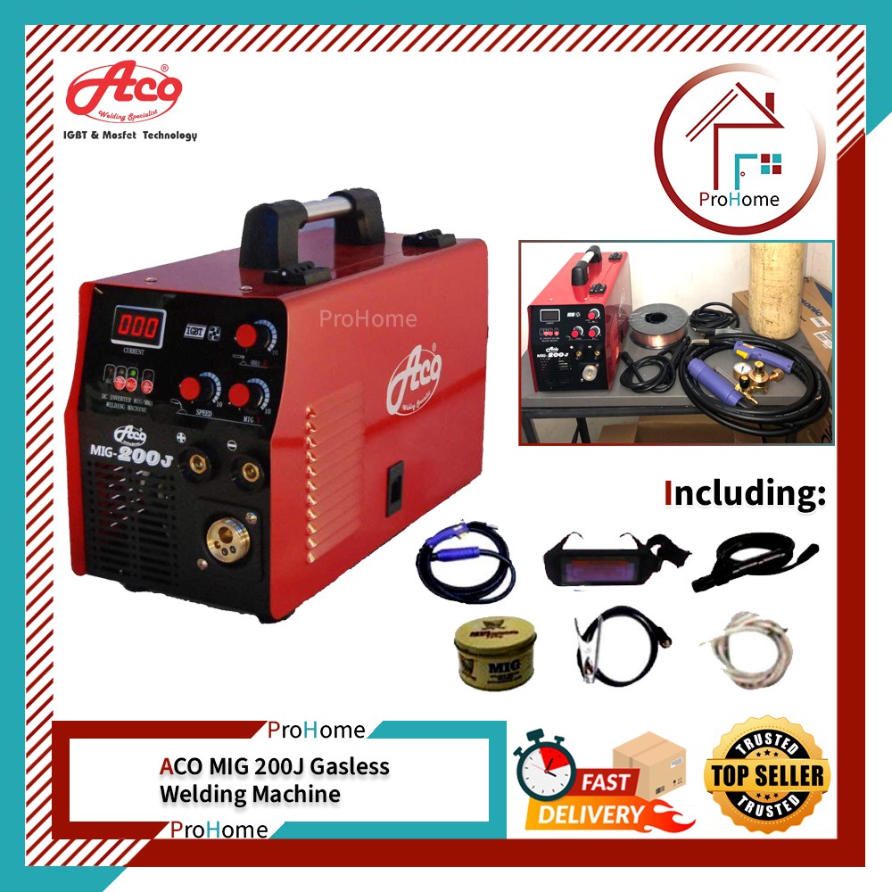 ACO MIG 200J GASLESS WELDING MACHINE (NO GAS / GASELESS / NON-GAS ...