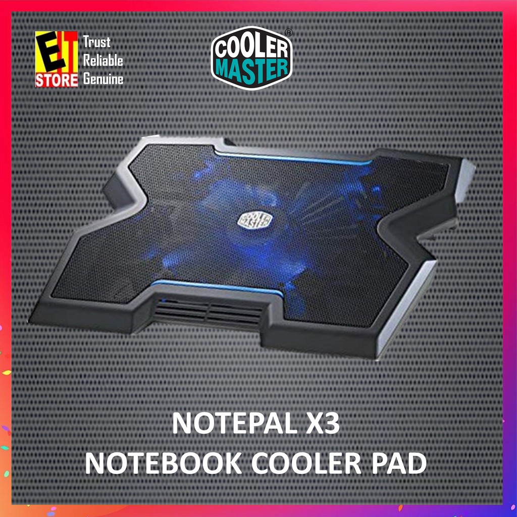 Cooler Master Notepal X3 Silent 200mm fan with blue LEDs /Supports up ...