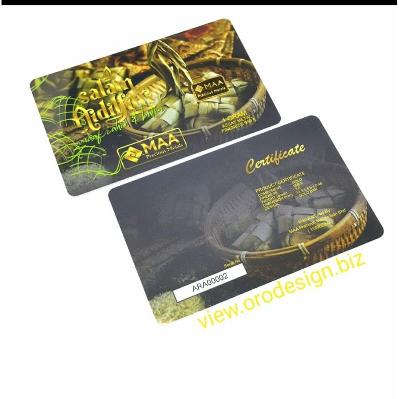 Gold Bar 999 1 gram ( Edisi Raya) | Shopee Malaysia