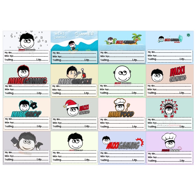Mixi notebook labels set of 16 labels with decals | Shopee Malaysia