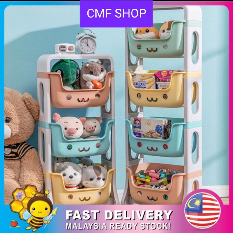 💥READY STOCK💥 Cute Stackable Storage Rack with Rotating Lock Wheels ...