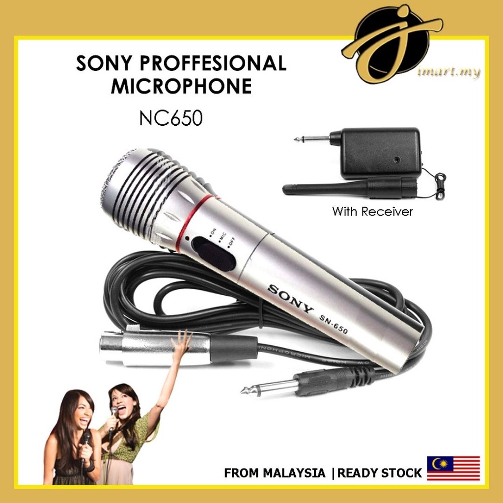 Sony 2 In 1 Professional Wireless & Wired Microphone Mic / Mikrofon 2 Dalam 1 Sony Berwayar ...