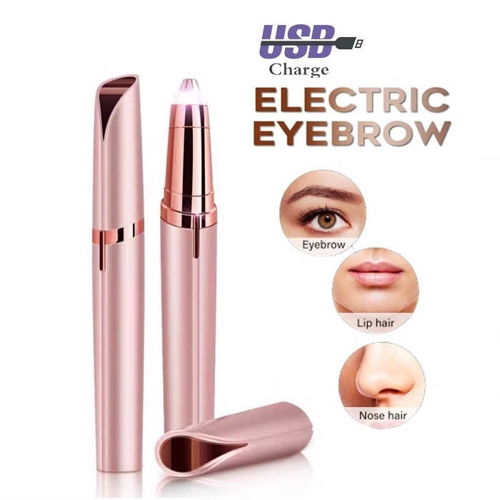 Electric Eyebrow Trimmer Brows Rechargeable USB Pen Hair Remover ...