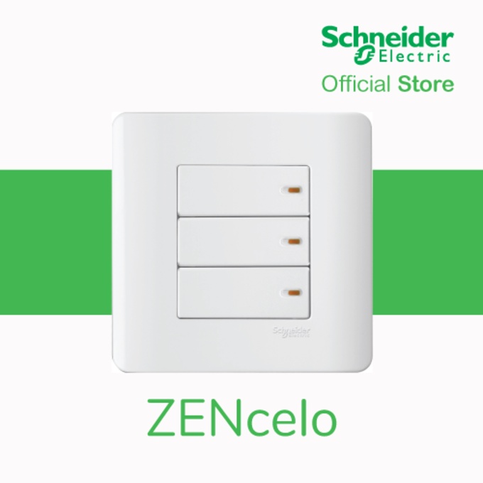 Schneider Electric Zencelo 16AX/20A 3 Gang 2 Way Full-Flat Switch ...