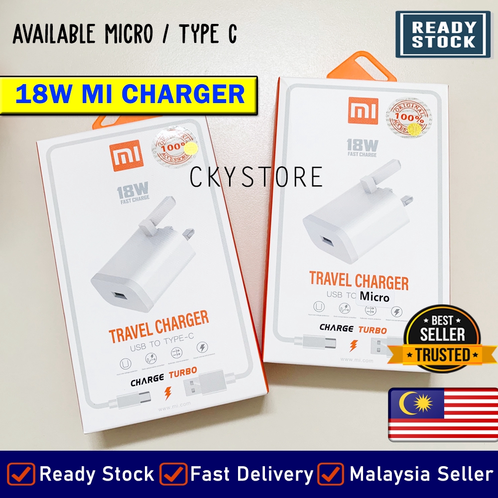 Mi Original Charger 18W Fast Charging Xiaomi Redmi Turbo Charge Travel ...